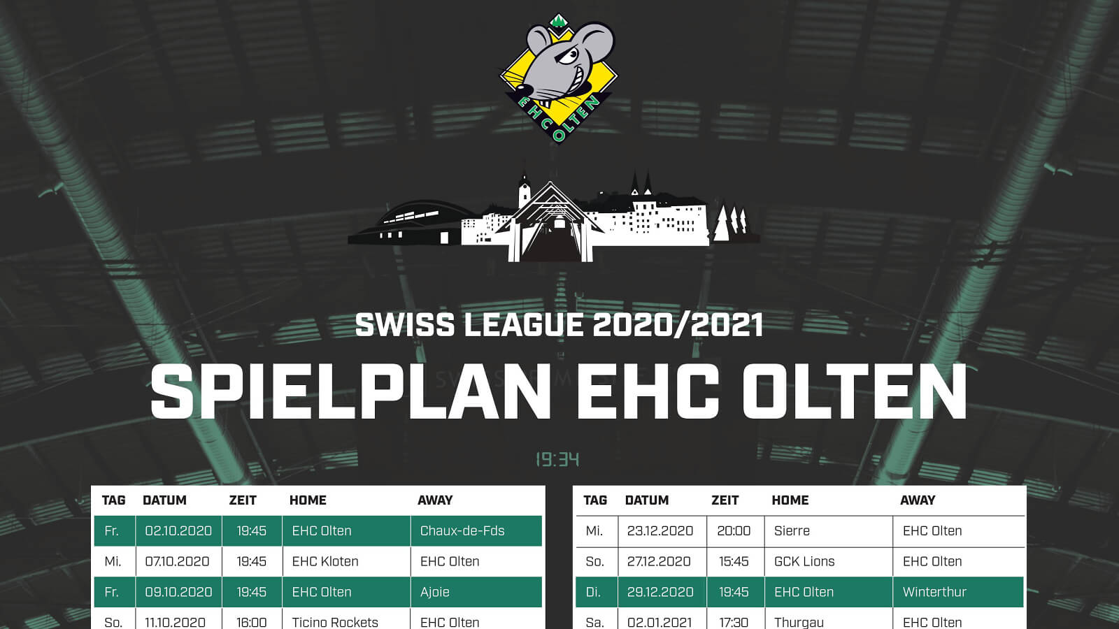 Der Spielplan 20/21 ist da - News - EHCO